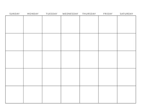 Printable Blank Calendar Templates Artofit