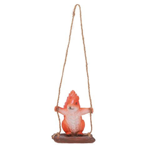 Hanging Squirrel Statues Garden Decor Cute Swing Squirrel Sculpture Outdoor Patio Ornament