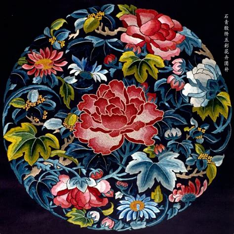 清代刺绣 团花 小红书 花瓣网
