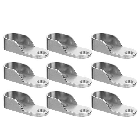 12 Pcs Metal Bracket Clothes Rail Tube Holder Rod End Support Closet