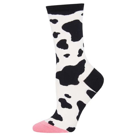 Cute Cow Crew Socks For Women Novelty Cotton Socksmith