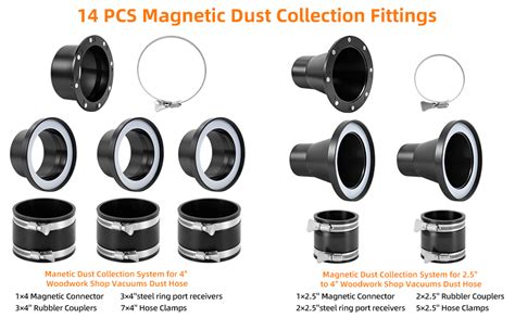 4 Magnetic Dust Collection Fittings For Dust Collectors