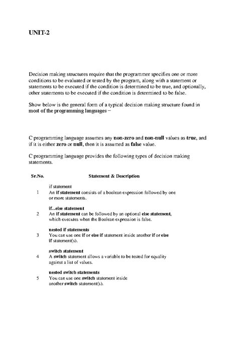 C Programming Decision Making Structures And Conditional Statements
