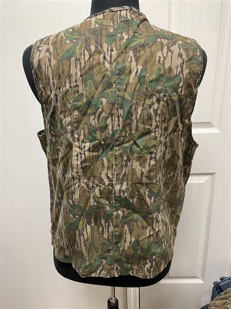 Vtg Mossy Oak Greenleaf Hunting Vest Large Upland Turkey Usa Made Camo