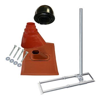Support De Chevrons Toit Fixation Antenne Sat Manchon Pour Mât Rouge Tuile Plastique Alu