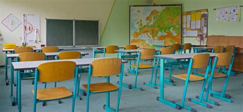 Empty Classroom With Chalk Board Editorial Photography Image Of