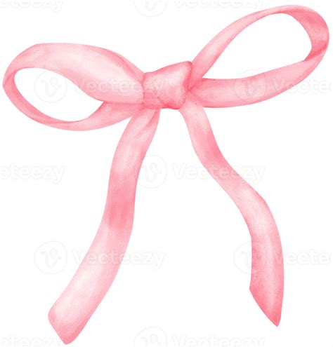 Pink Coquette Ribbon Bow Watercolor 36004873 Png
