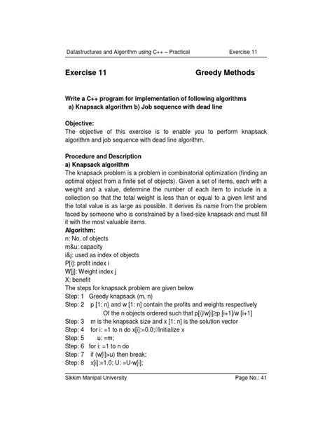 Bca2060 Exercise 11 Slm Pdf Computer Science Algorithms