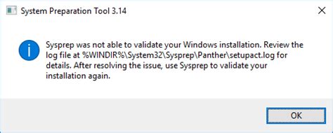 Windows 10 Sysprep Failed Cannot Validate Windows Installation Up Running Inc Tech How To S