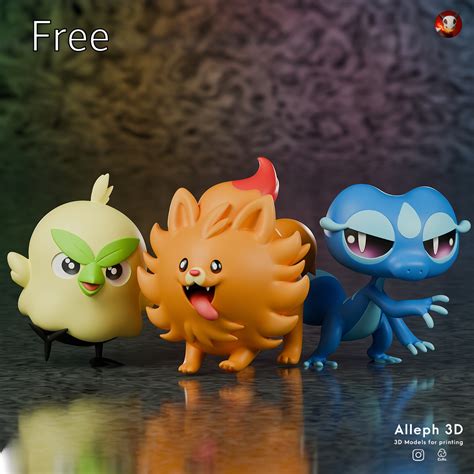 🐉 Pokemon Free Multicolor Gen 10 Starters Pombonbrowt And Gecqua・free