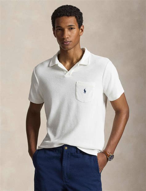 Полотениска с яка Polo Ralph Lauren Regular Fit Цвят бял Gomezbg