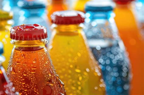Plastic Bottles Of Assorted Carbonated Soft Drinks Premium Ai