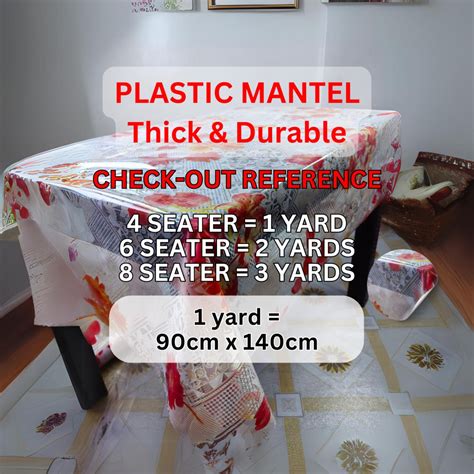 Plastic Mantel Table Cloth Sold Per Yard Thick No Water Leak Water