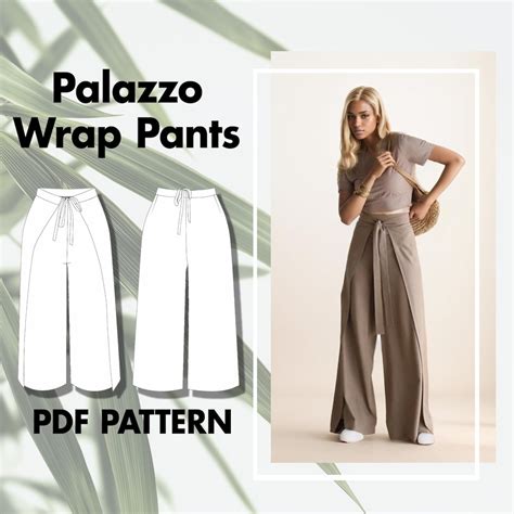 Palazzo Wrap Pants Sewing Pattern Wrap Design Sewing Pattern Beginner