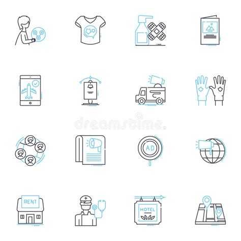 Consumer Assistance Linear Icons Set Support Help Assistance Advice Solution Service