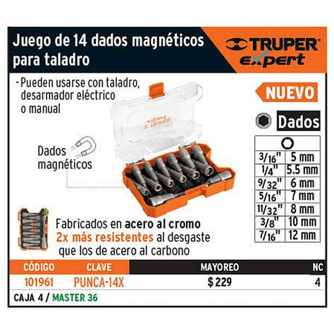 Juego De Dados Magnéticos Para Taladro14 Pzastruper Expert Truper