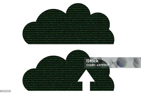 Cloud Made With Green Binary Code Concept Stock Illustration Download