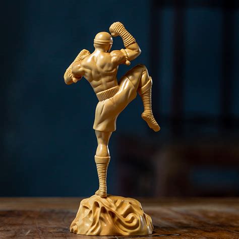 黄杨木雕人物实木雕刻至高之拳瞎子盲僧李青武术打拳动漫手办摆件虎窝淘