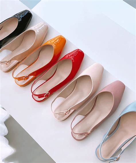 빅사이즈 메르시 사각코 라텍스 쿠션 에나멜 플랫슈즈 슬링백 255 260 에이블리