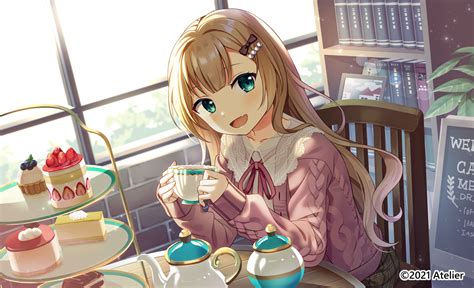 Safebooru 1girl D Book Bookshelf Brick Wall Brown Hair Chair