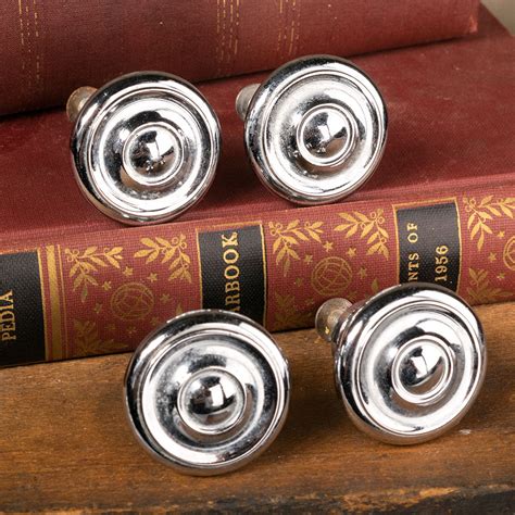 Set Of 4 Chrome Cabinet Knobs
