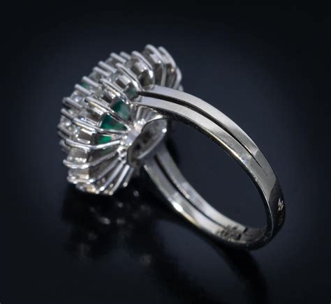 Emerald Diamond Double Halo Engagement Ring For Sale At 1stdibs