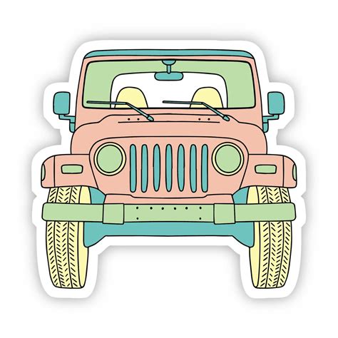 Pink Jeep Sticker Vinyl Sticker Aesthetic Stickers Hanukkah