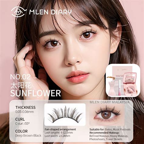 Sun Flower Mlen Diary Luxury T Set Soft Magnetic Eyelashes 太阳花 Mlen Diary Malaysia