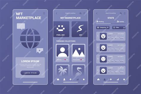 Free Vector Realistic Glassmorphism Mobile App Template