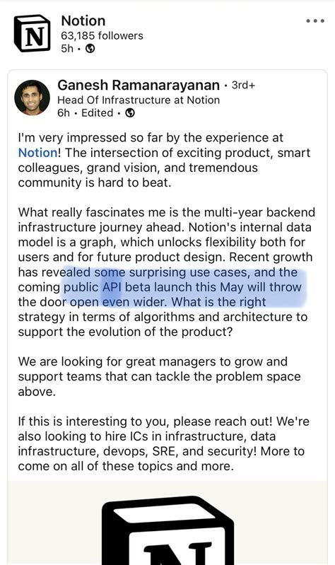 API Release Confirmed May For Public Beta R Notion