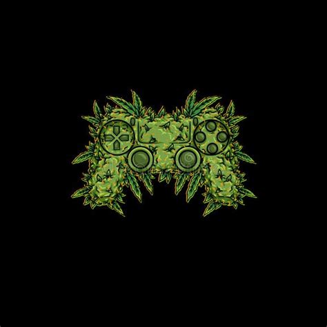 Controller Joystick Weed Flower Stock Vector Illustration Of