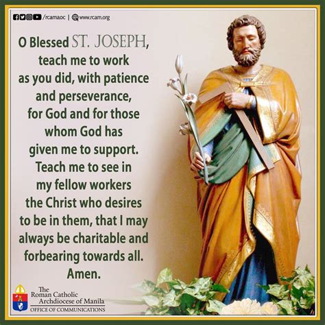 Prayer To St Joseph The Worker 🙏🏼 St Joseph Pray For Us Especially