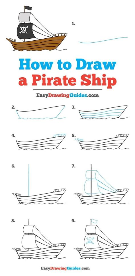 Pirate Ship Drawing Step By Step Shanice Adcock