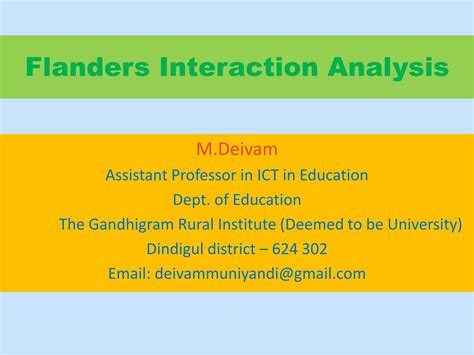 Flanders Interaction Analysis System Pptx