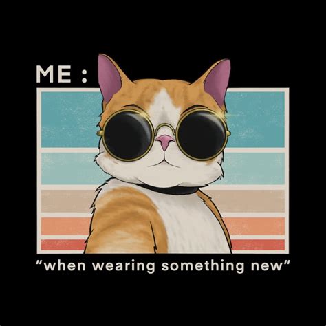 Cute Cat Meme Wearing Glasses Mens T Shirt Classic Witarts Artist