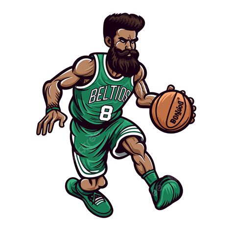 Boston Celtics Vector Sticker Clipart Boston Celtics Player And Beard