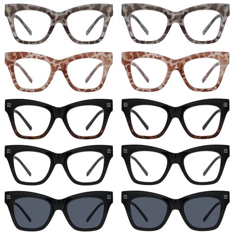 Reading Glasses Stylish Cat Eye Design 10 Pack For Women