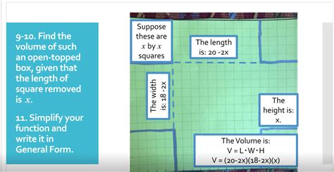 solved 9 10 find the volume of such an open topped box