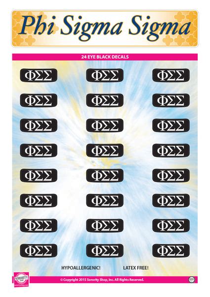 Phi Sigma Sigma Eye Black Decals Sororityshop