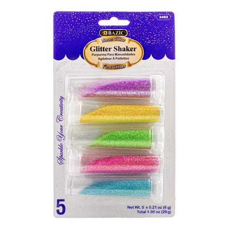 Bazic 6g 021oz Neon Glitter Shaker 5pack The Up Shop Very