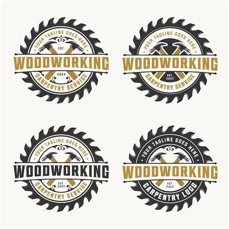 Premium Vector Logo Carpentry Set Bundle Woodwork Logo Design