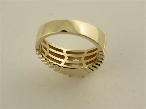 1carat Mens Solitaire Ring Mounting 14k Yellow Gold For 65mm Round
