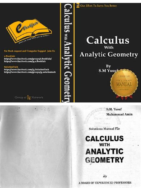 Solution Book Calculus And Analytical Geometry By Sm Yousaf Pdf