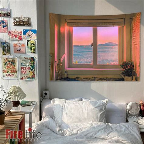【楽天市場】壁飾り 壁カバー 壁布 壁掛け 部屋 背景布 3d プリント 星空 海 窓外 ロマンチック 綺麗 風景 長方形 10075cm