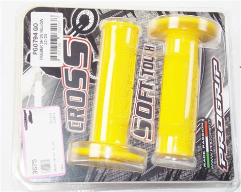 Progrip Gp0794 Soft Touch Rubber Yellow Handlebar Grips D22 25mm Cross