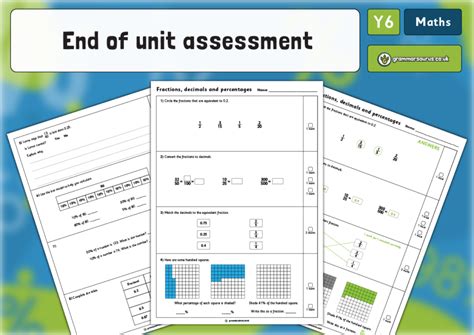 Year 6 Fractions End Of Unit Assessment Grammarsaurus