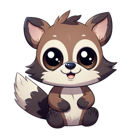Ai Generado Linda Chibi Mapache Dibujos Animados Mapache Personaje 36627796 Png