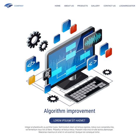 Premium Vector Algorithm Improvement 3d Isometric Vector Concept Illustration