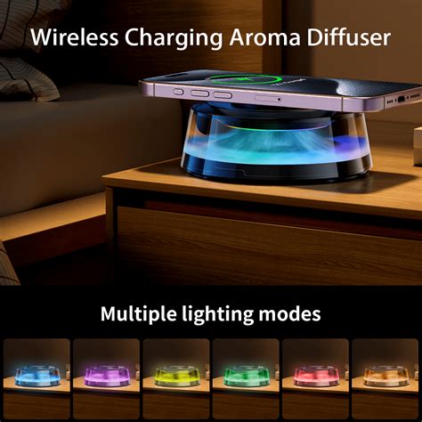 Tinsol 1pc 15w Wireless Charging Aroma Diffuser 6 Color Lighting Modes