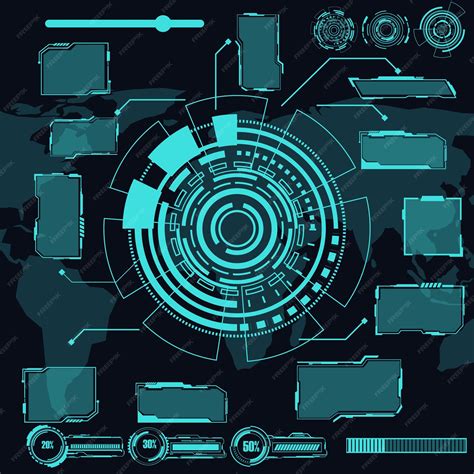 premium vector digital interface hud elements set pack user interface